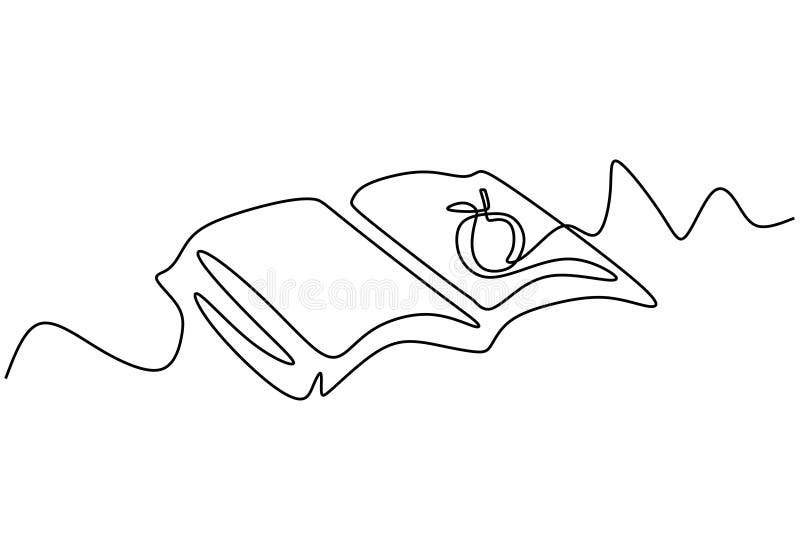 One Line Drawing Book Apple Stock Illustrations – 76 One Line Drawing ...