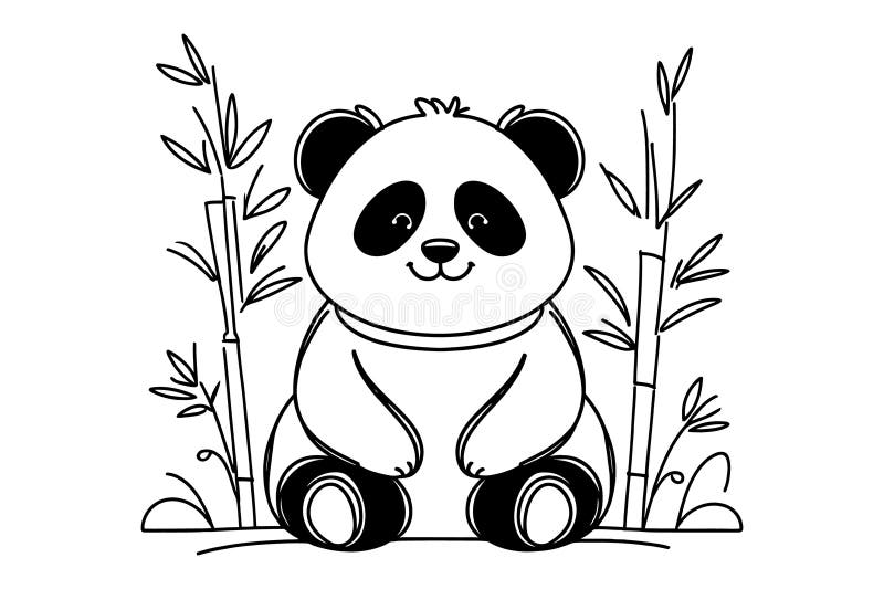 Panda Line Drawing Stock Illustrations – 3,840 Panda Line Drawing Stock ...