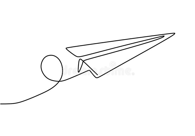 Continuous Line Drawing Paper Airplane Stock Illustrations – 289 ...