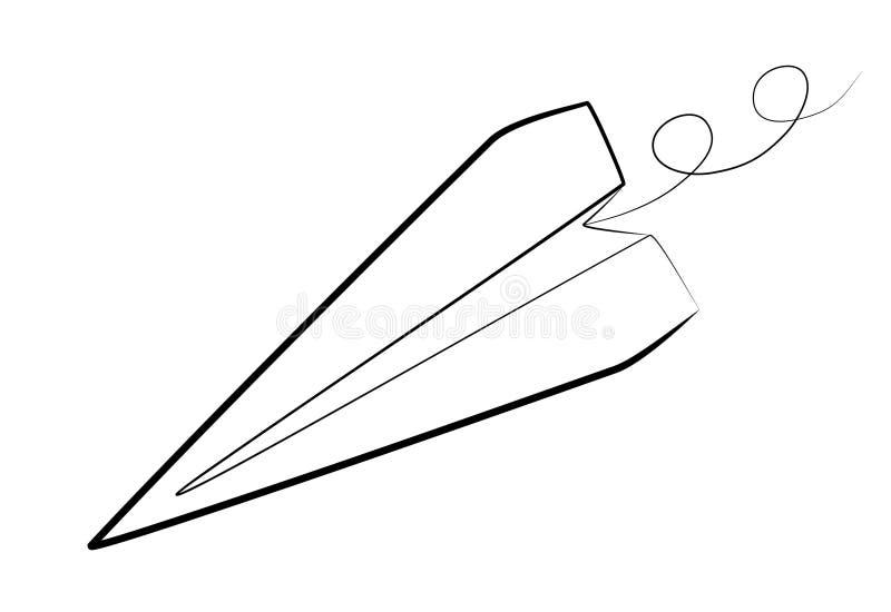 Continuous One Line Drawing of a Paper Plane Stock Vector ...