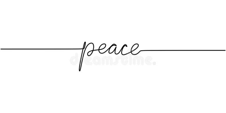 Continuous One Line Drawing of Peace. an Expression of Harmony and ...