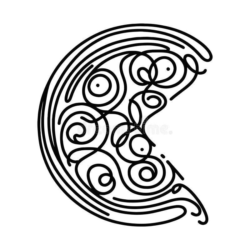 Continuous One Line Drawing of Pizza. One Line Pizza Vector ... Continuous One Line Drawing of Pizza. One Line Pizza Vector ...