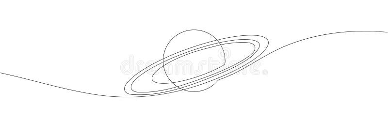 Saturn One Line Drawing Stock Illustrations – 18 Saturn One Line ...