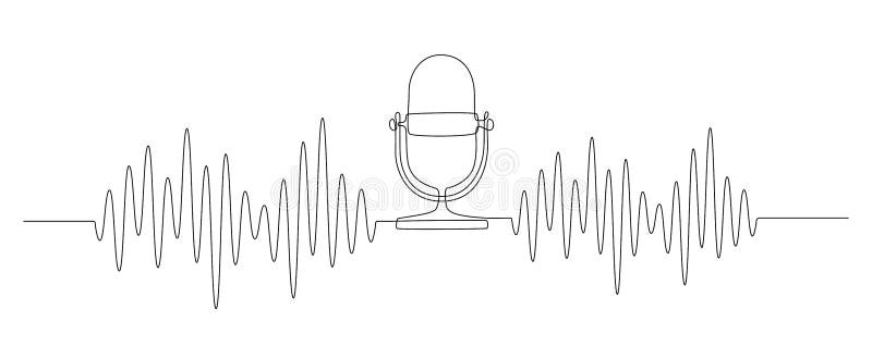 One Line Podcast Microphone Stock Illustrations – 56 One Line Podcast ...