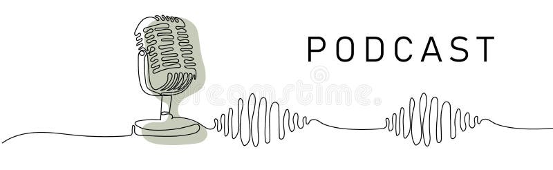 Continuous One Line Drawing of Podcast Microphone Stock Vector ...