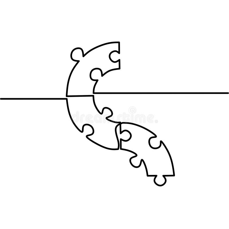 Continuous Line Drawing Puzzle Pieces Stock Illustrations – 91 ...
