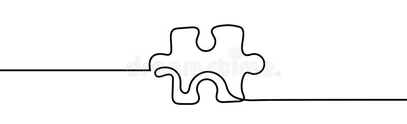 Continuous Line Puzzle Piece Stock Illustrations – 202 Continuous Line ...