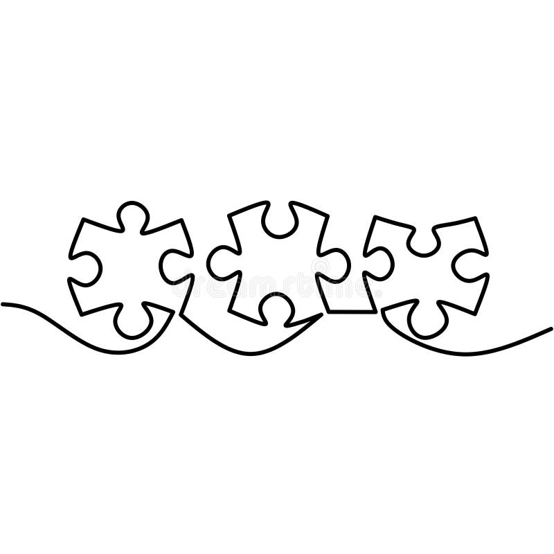 Continuous Line Drawing Puzzle Pieces Stock Illustrations – 125 ...