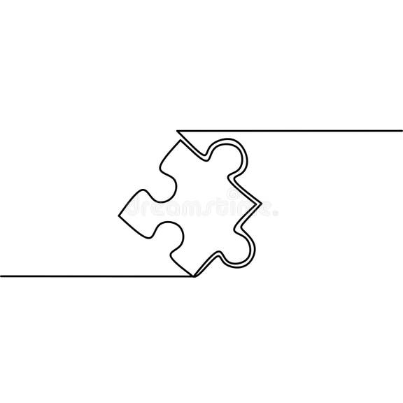 Continuous One Line Drawing of Puzzle Stock Vector - Illustration of ...