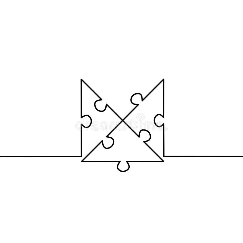 Continuous Line Drawing Jigsaw Stock Illustrations – 220 Continuous ...