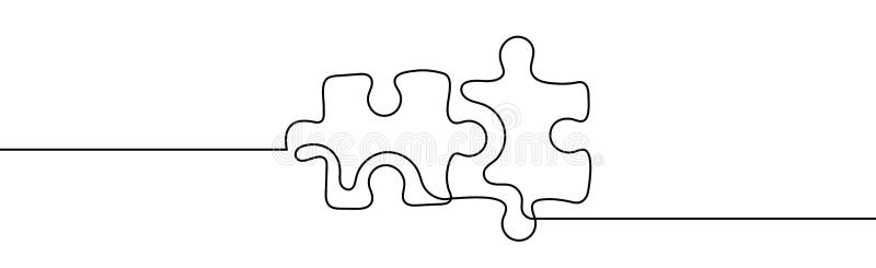 Continuous Line Puzzle Piece Stock Illustrations – 202 Continuous Line ...