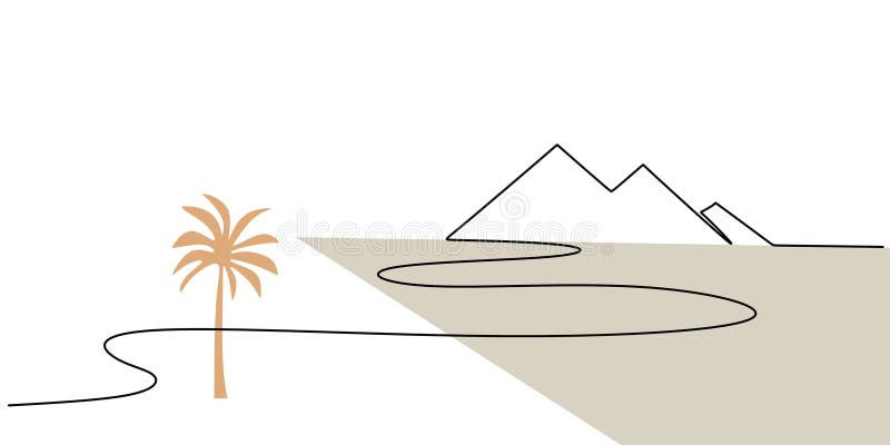 Continuous One Line Drawing of Pyramid. Representing Ancient Egyptian ...