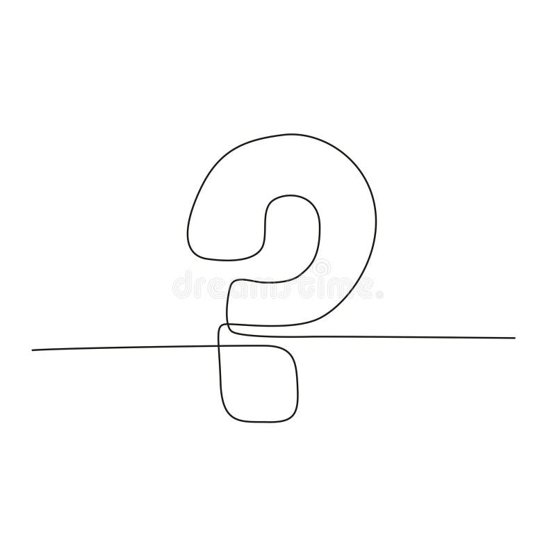 Continuous One Line Drawing of Question Mark in Minimalist Style ...