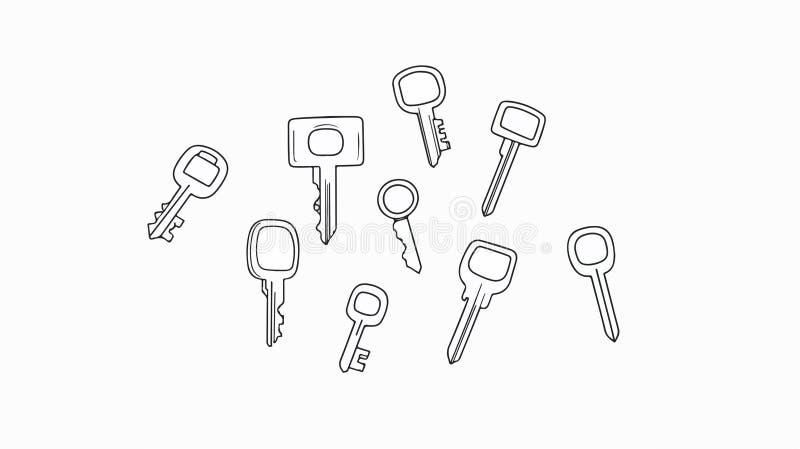 Continuous One Line Drawing of Keys (Real Estate) Stock Vector ...