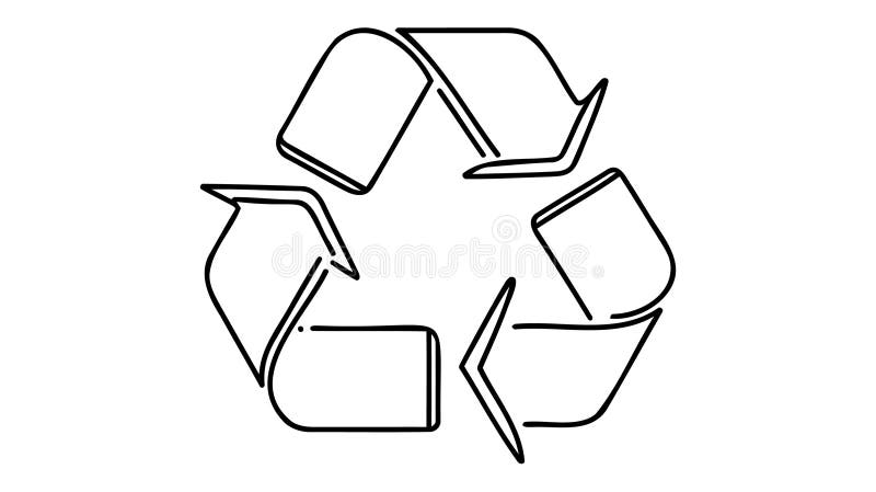 Continuous One Line Drawing Recycling Symbol. Recycling Linear Icon ...