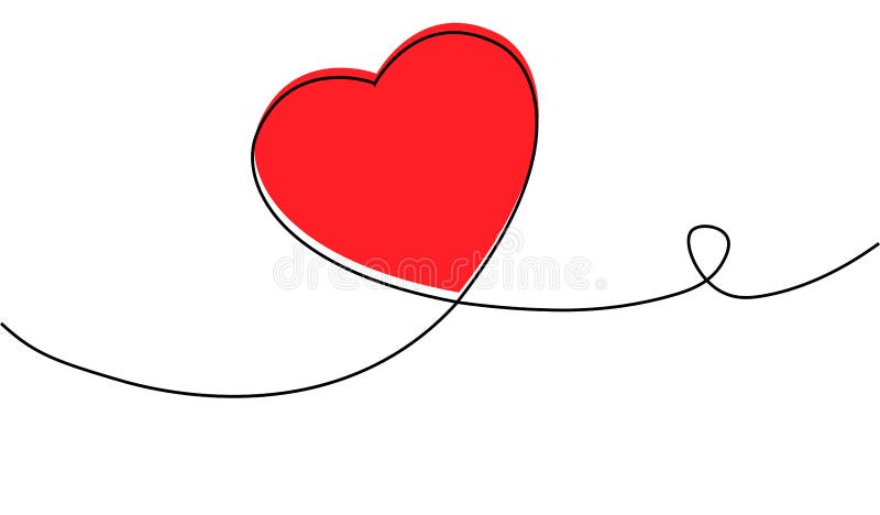 Red Line with Heart Shape Vector Illustration Stock Vector ...