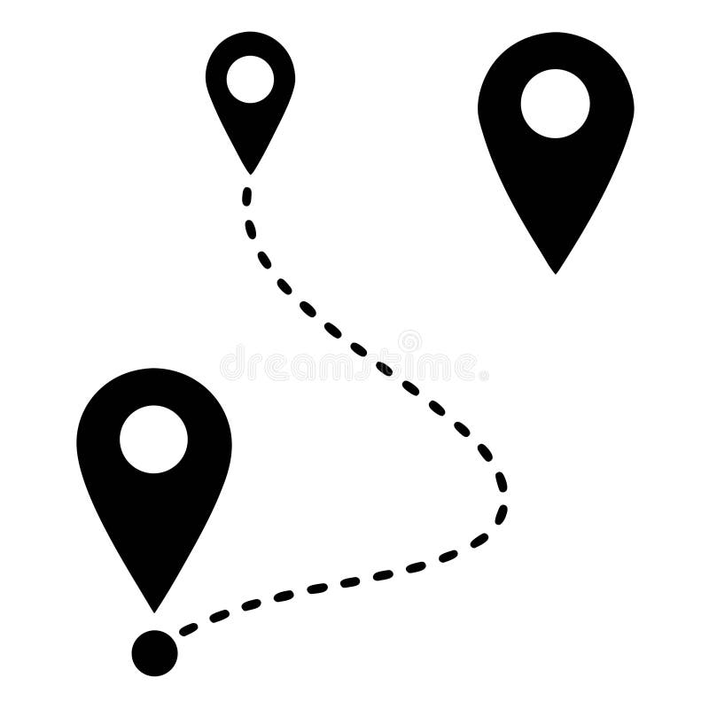 Continuous One Line Drawing of Route Location Pointers Travel Concept ...