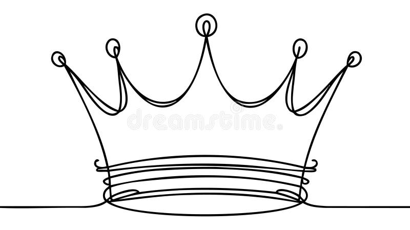 Continuous One Line Drawing of Royal Crown. Simple King Crown Outline ...