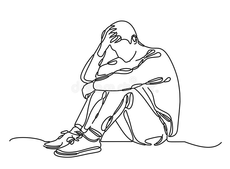 One Line Sad Man Stock Illustrations – 502 One Line Sad Man Stock ...