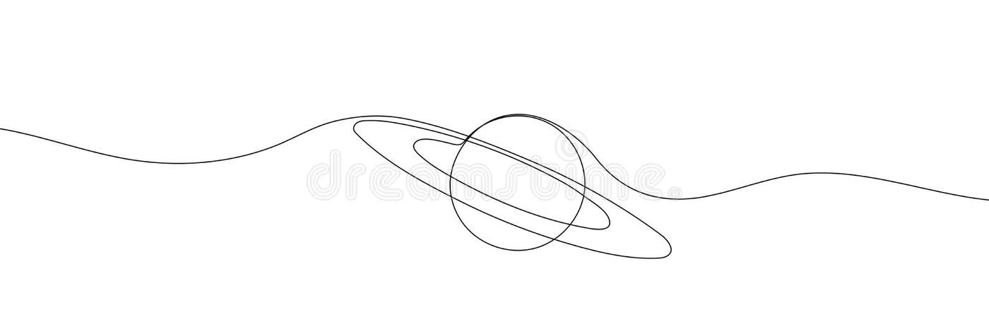 Saturn One Line Drawing Stock Illustrations – 54 Saturn One Line ...