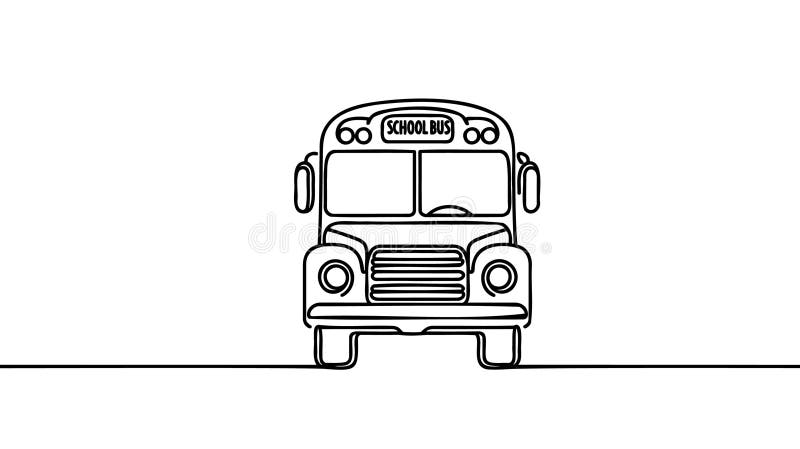 School Bus Line Drawing Stock Illustrations – 2,108 School Bus Line ...