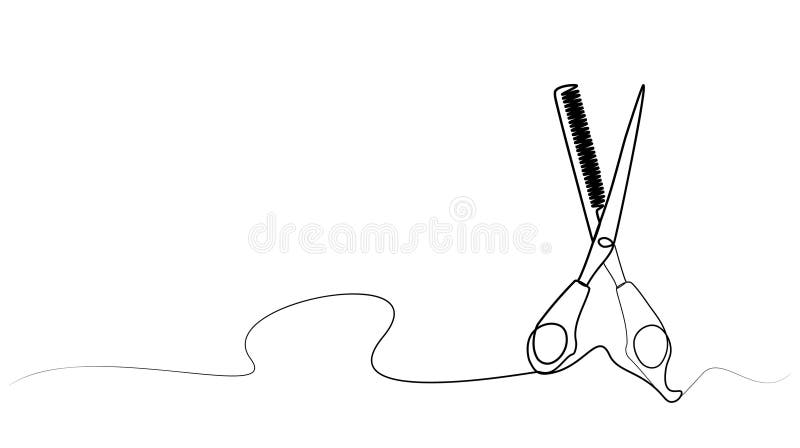 Continuous Line Scissors Stock Illustrations – 455 Continuous Line ...