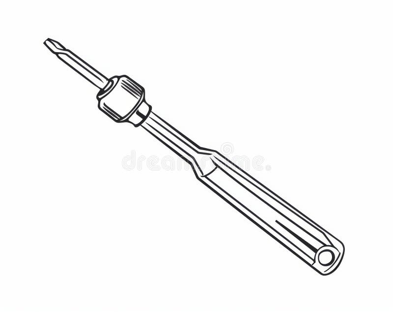 A Continuous One Line Drawing of a Screwdriver. an Engineer S Tool ...