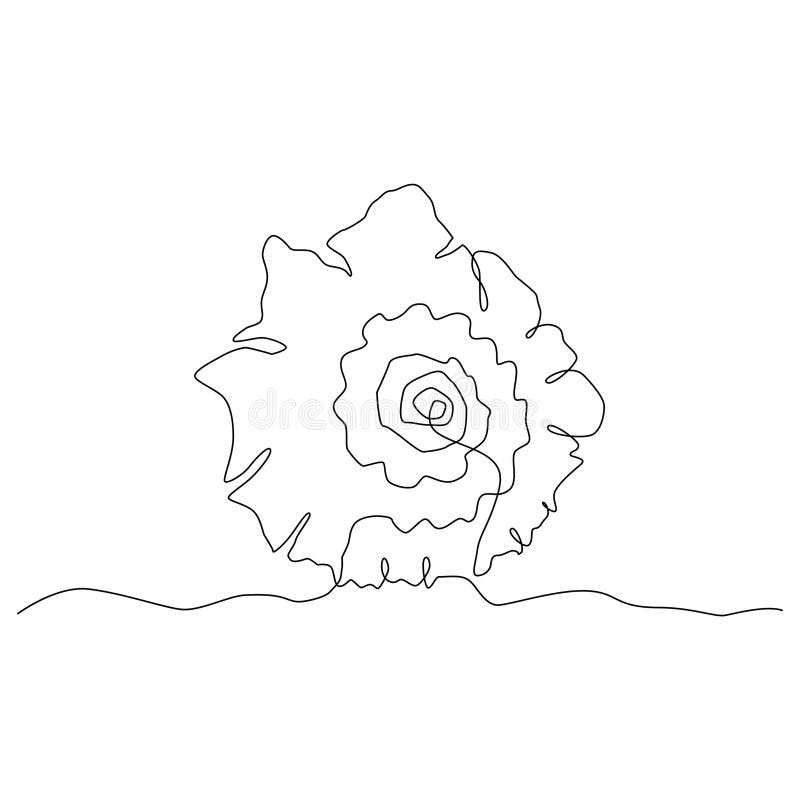 Shell Continuous Line Stock Illustrations – 583 Shell Continuous Line ...