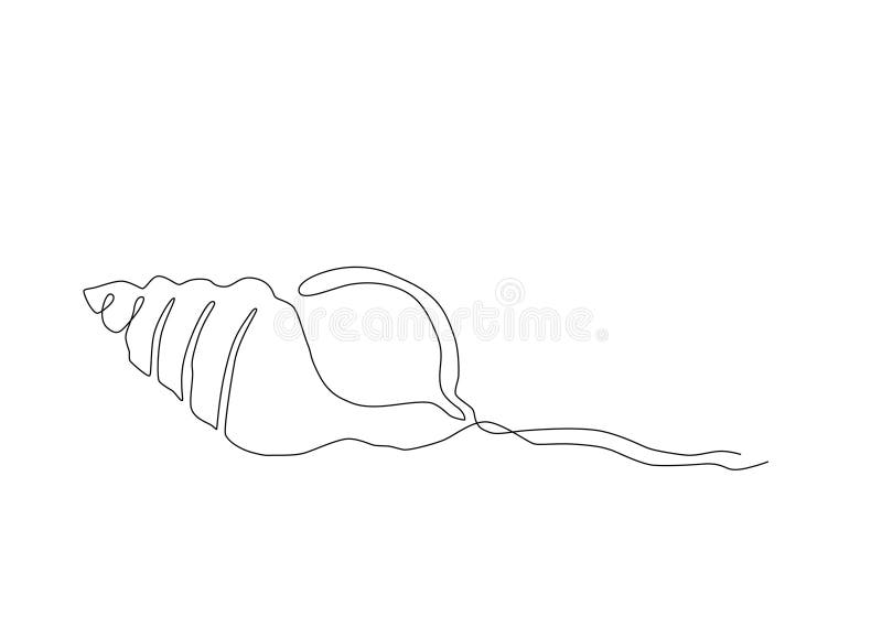 Shell Continuous Line Stock Illustrations – 583 Shell Continuous Line ...