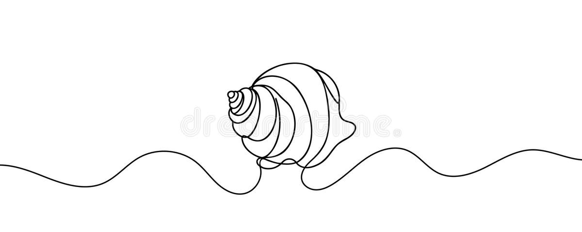 Shell Continuous Line Stock Illustrations – 520 Shell Continuous Line ...