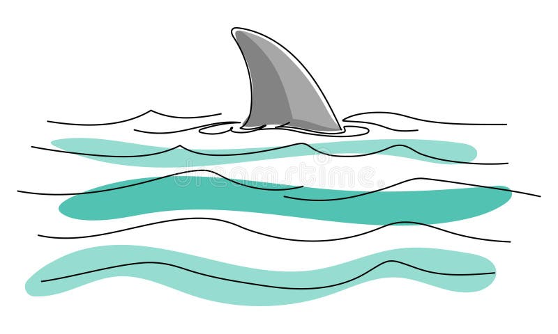 Shark Fin Line Drawing Stock Illustrations – 1,151 Shark Fin Line ...