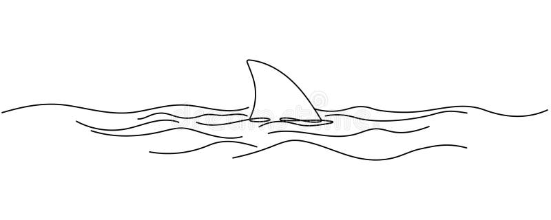 Shark Fin Line Drawing Stock Illustrations – 1,413 Shark Fin Line ...