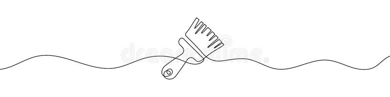 Paintbrush One Line Drawing Stock Illustrations – 705 Paintbrush One ...