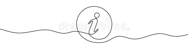 Continuous One Line Drawing Silhouette of Information Symbol ...