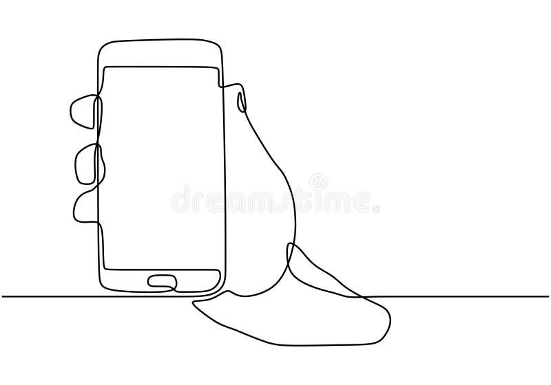 Line Art Drawing Hand Mobile Phone Stock Illustrations – 1,952 Line Art ...