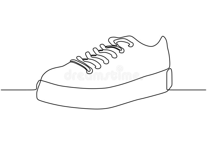 Shoe Continuous Line Drawing. Sports Sneakers Shoes For Your Fashion Or ...