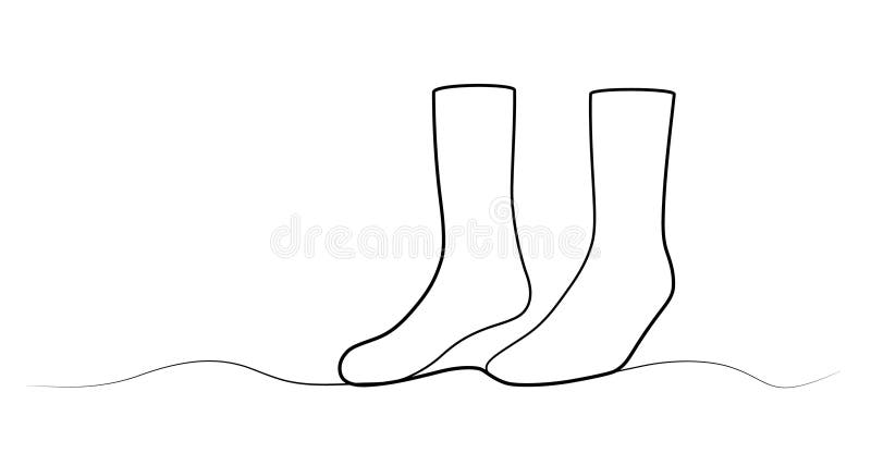 Continuous One Line Drawing of Socks. Vector Illustration Stock Vector ...