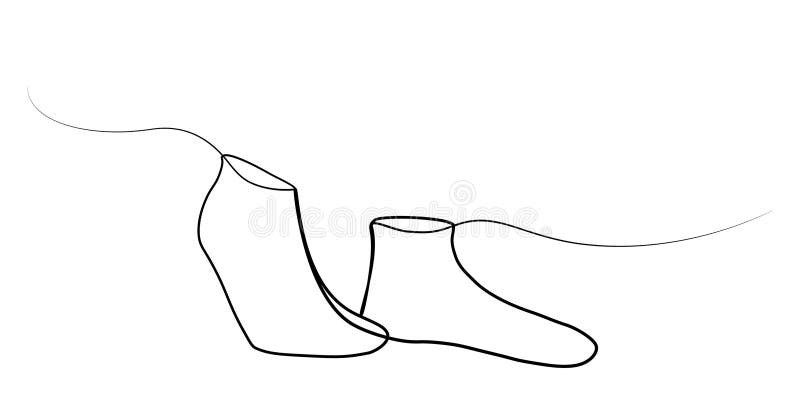 Continuous One Line Drawing of Socks. Vector Illustration Stock Vector ...