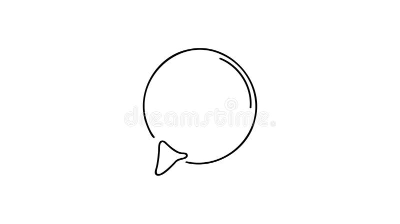Continuous One Line Drawing of Speech Bubble, Black and White Graphics ...