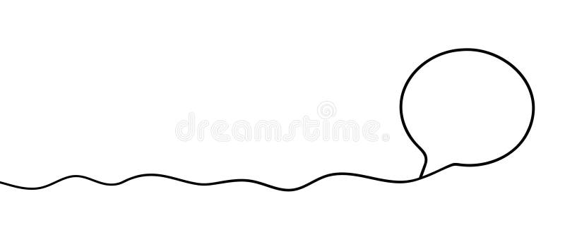 Continuous One Line Drawing of Speech Bubble, Dialog Box Vector ...