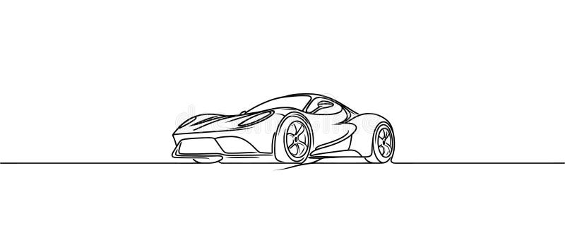 Continuous One Line Drawing of a Speed Car. Vector Illustration. Stock ...