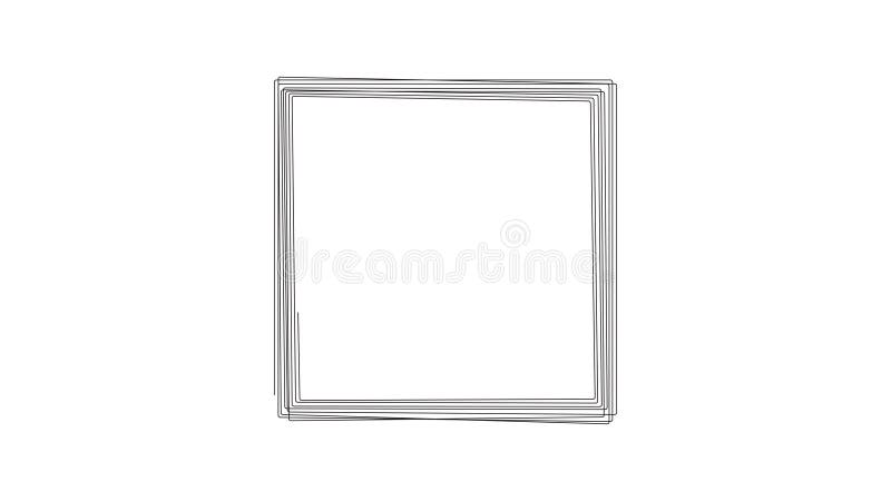 Continuous One Line Drawing Square Frame Animated, Motion in Seamless ...