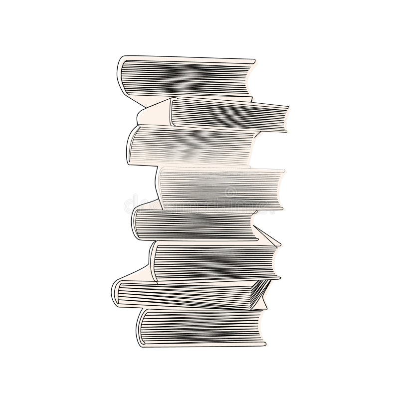 Continuous One Line Drawing of a Stack of Books. Stock Vector ...