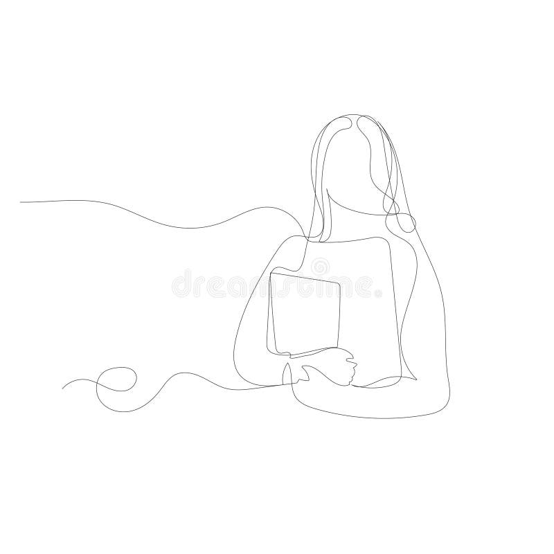 Continuous One Line Drawing of a Student Stock Vector - Illustration of ...