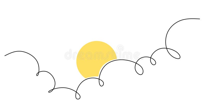 Horizon Continuous Line Drawing Stock Illustrations – 540 Horizon ...