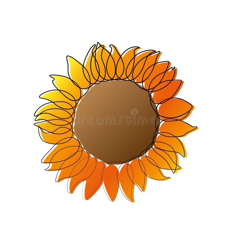 Continuous Line Sunflower Stock Illustrations 166 Continuous Line