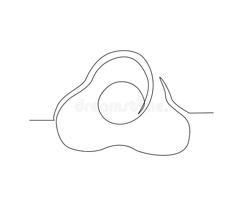 Continuous One Line Drawing of Sunny Side Up Egg. Egg Line Art Drawing ...
