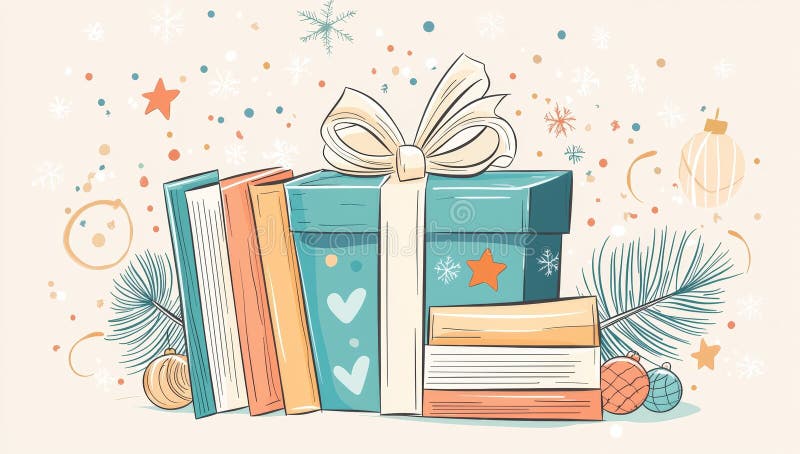 A Continuous One-line Drawing Template for a Gift Box with a Party ...