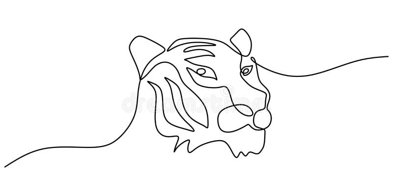 Tiger One Line Drawing Stock Illustrations – 381 Tiger One Line Drawing ...
