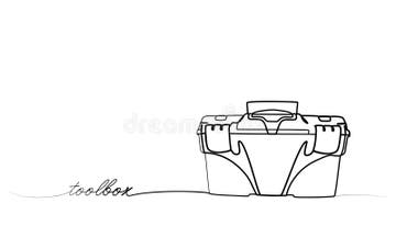Continuous One Line Drawing of a Tool Box. Vector Stock Vector ...